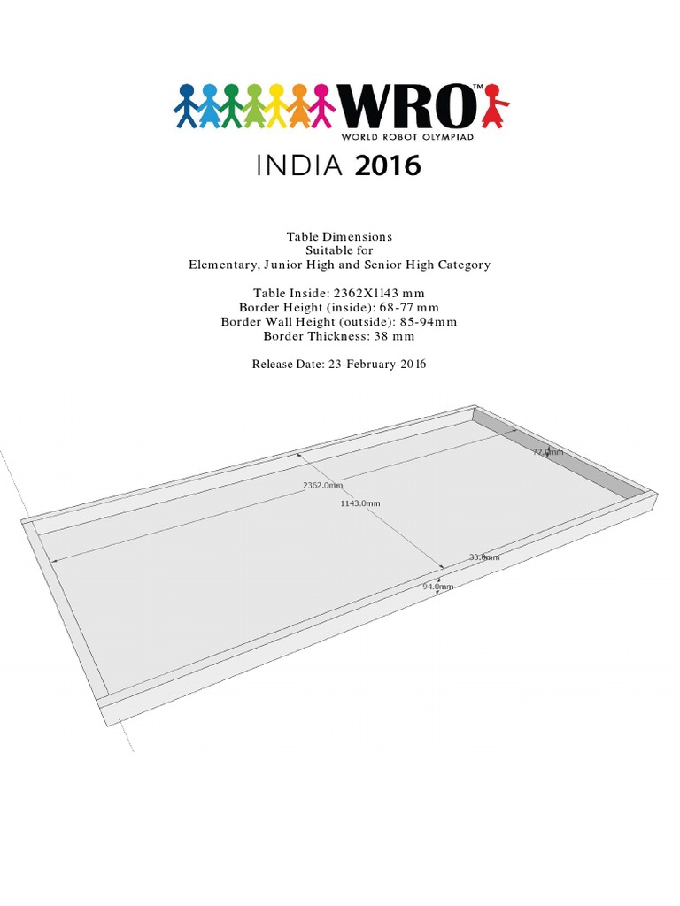 WRO Table Dimensions | PDF