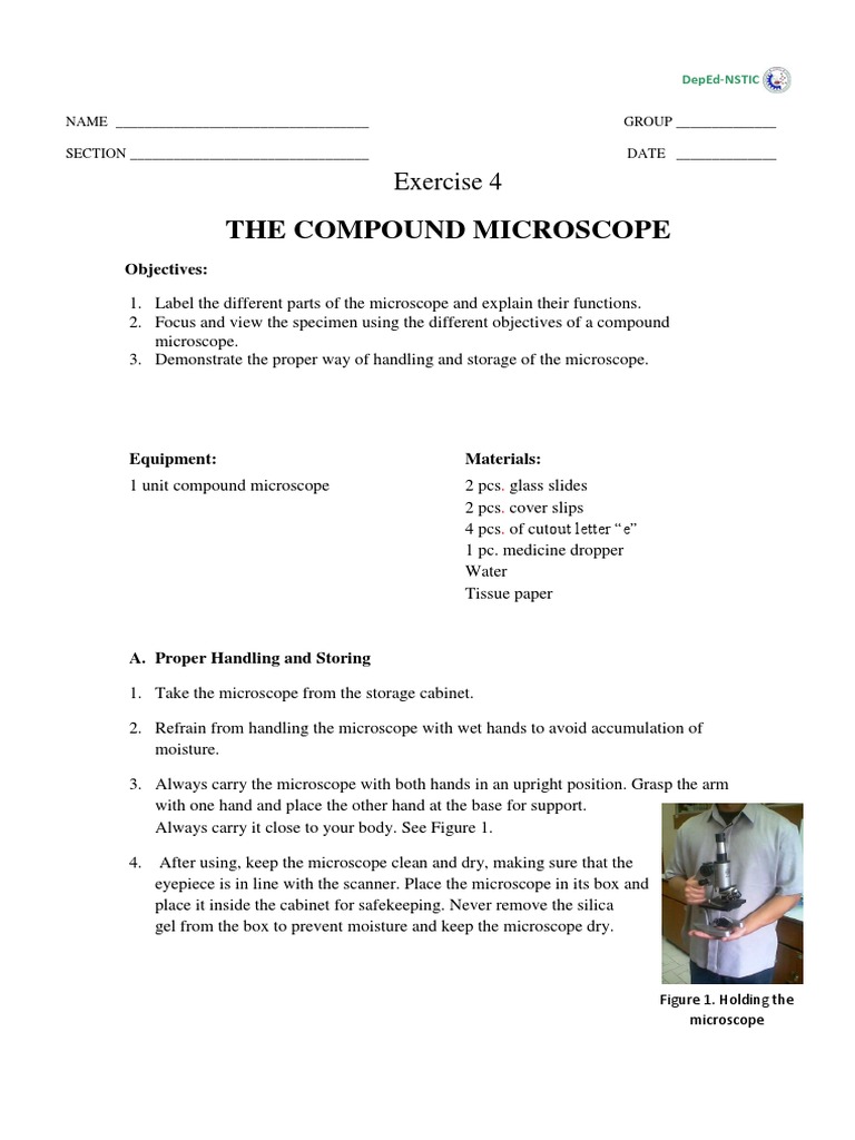 The Compound Microscope | PDF | Atomic | Laboratory Techniques