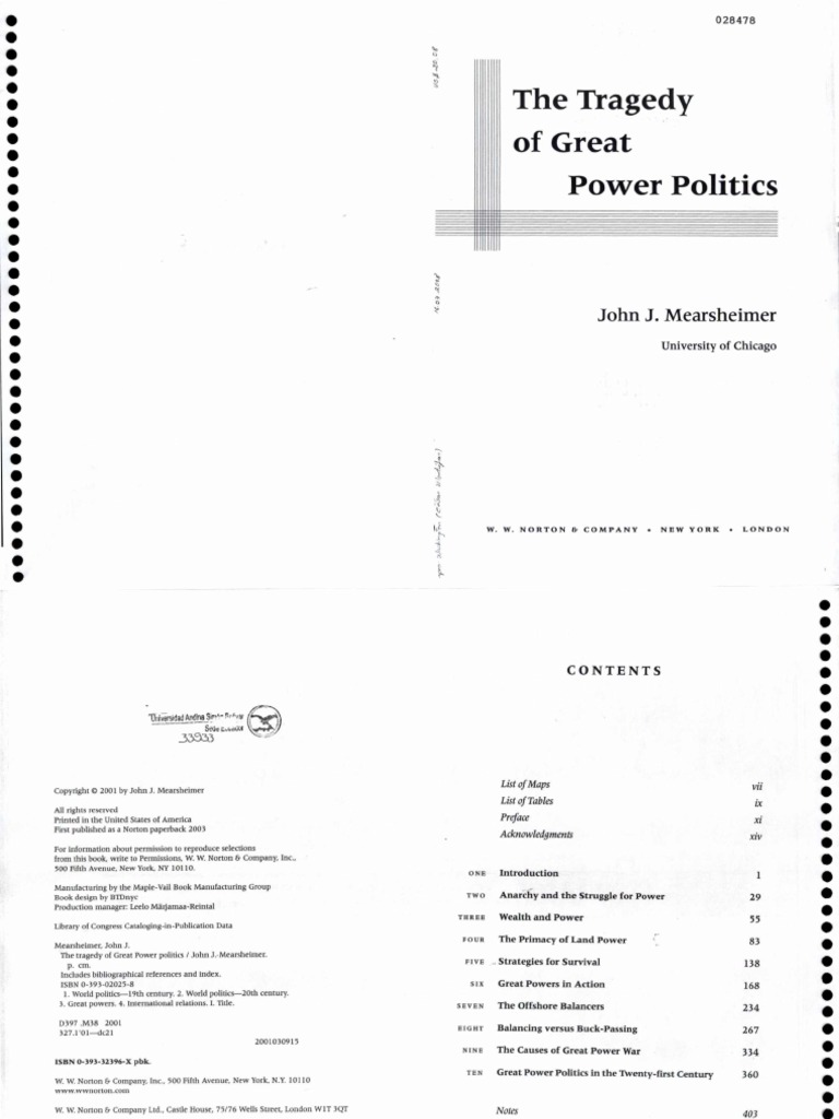 The Tragedy of Great Power Politics | PDF