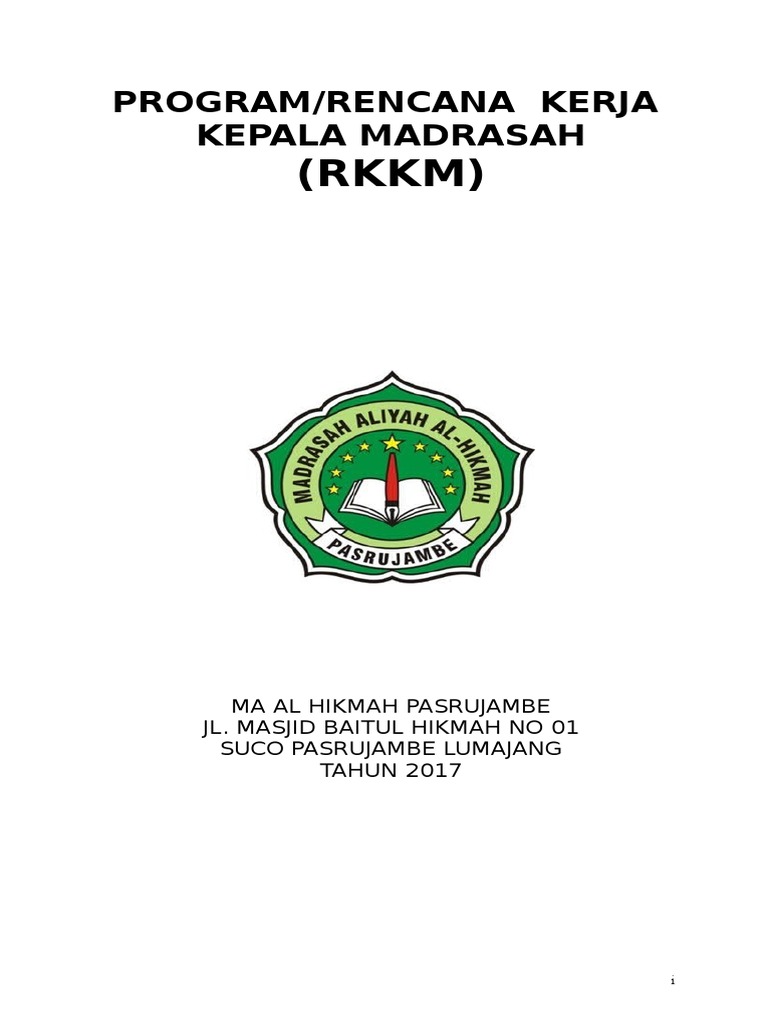 Program Kerja Kepala Madrasah | PDF