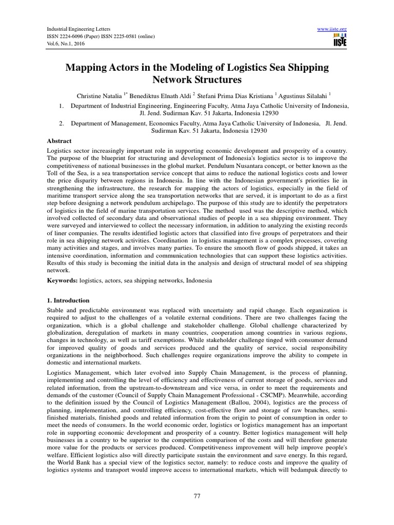 Mapping Logistics Actors in Sea Shipping | PDF | Logistics | Transport