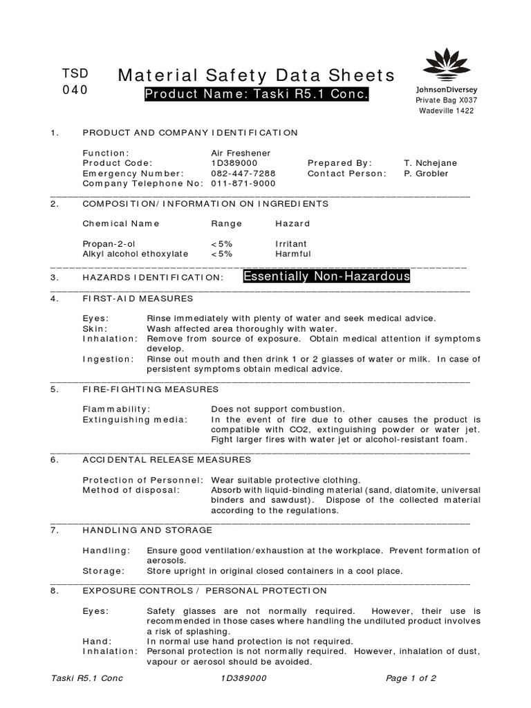 Taski R 5 | PDF | Prevention | Water