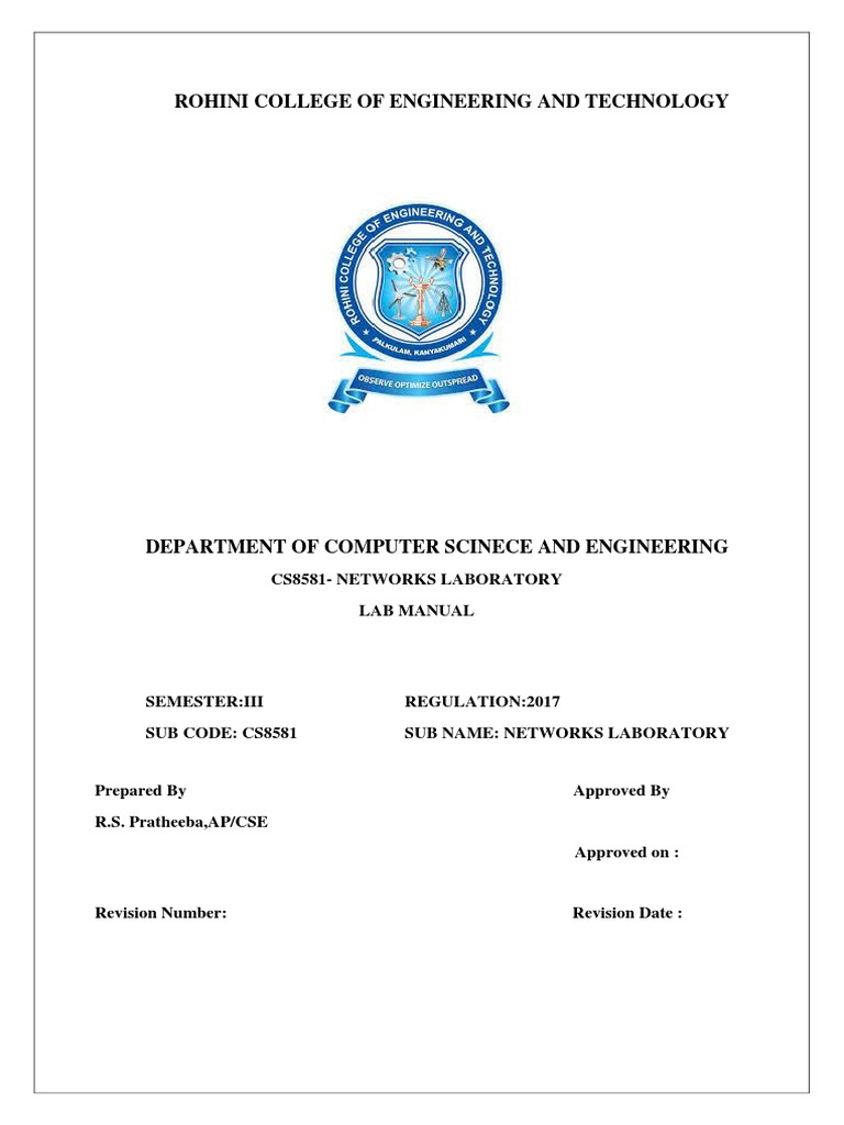 CS8581 Lab Manual | PDF | Port (Computer Networking) | Internet Protocol Suite