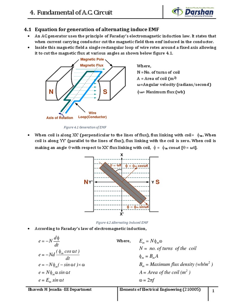 Alternating Current Fundamental Notes | PDF | Electromagnetic Induction ...
