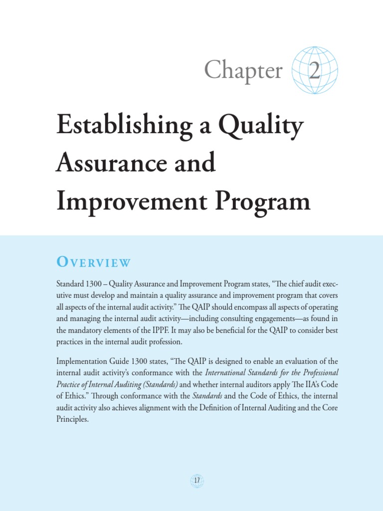 Quality Assessment Manual Chapter 2 | PDF | Internal Audit | Audit