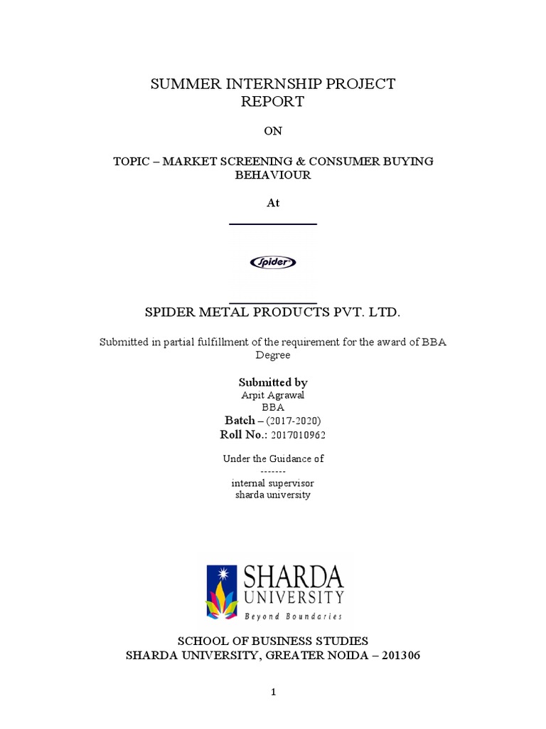 Final Sip Report | PDF | Swot Analysis | Marketing Research