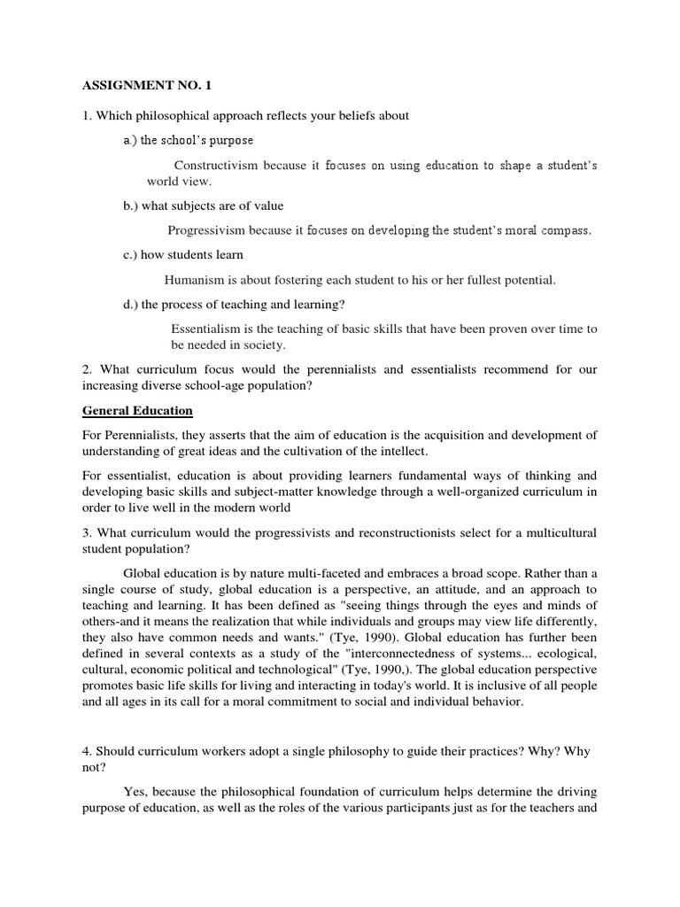 Curriculum Development Assignment No.1 | Download Free PDF | Curriculum | Learning