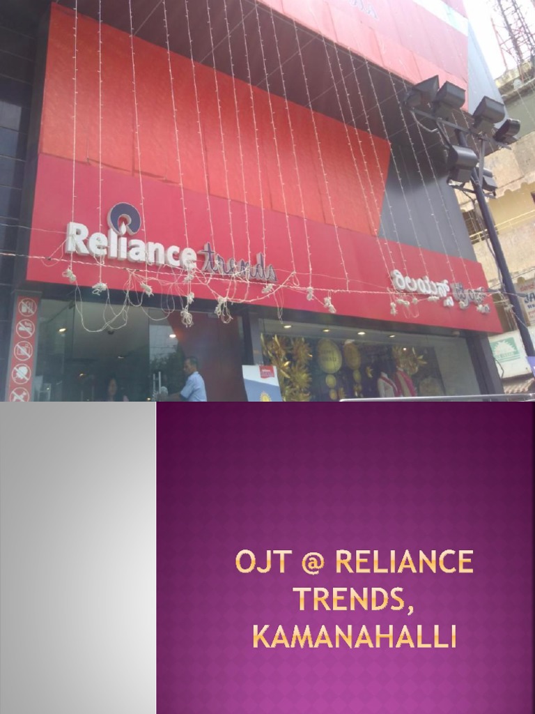 OJT at Reliance Trends, Kamanahalli | PDF | Invoice | Business