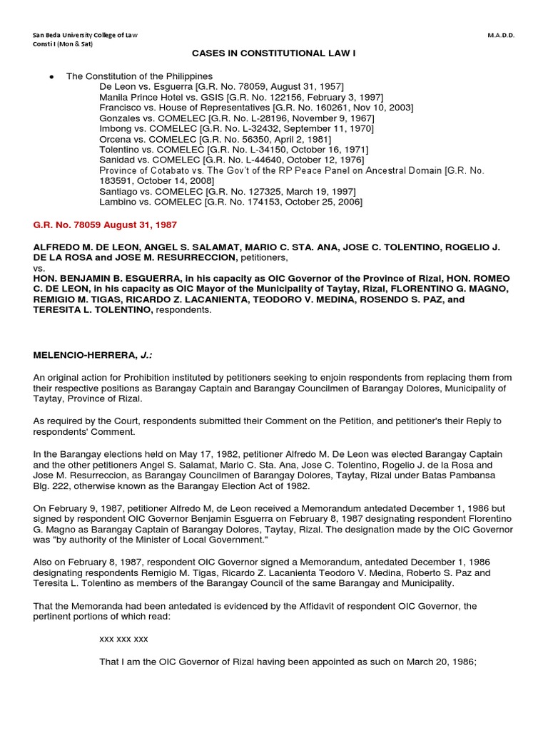 Cases in Constitutional Law I | PDF | Constitutional Amendment ...