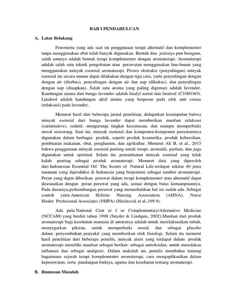 Teori Aromaterapi | PDF