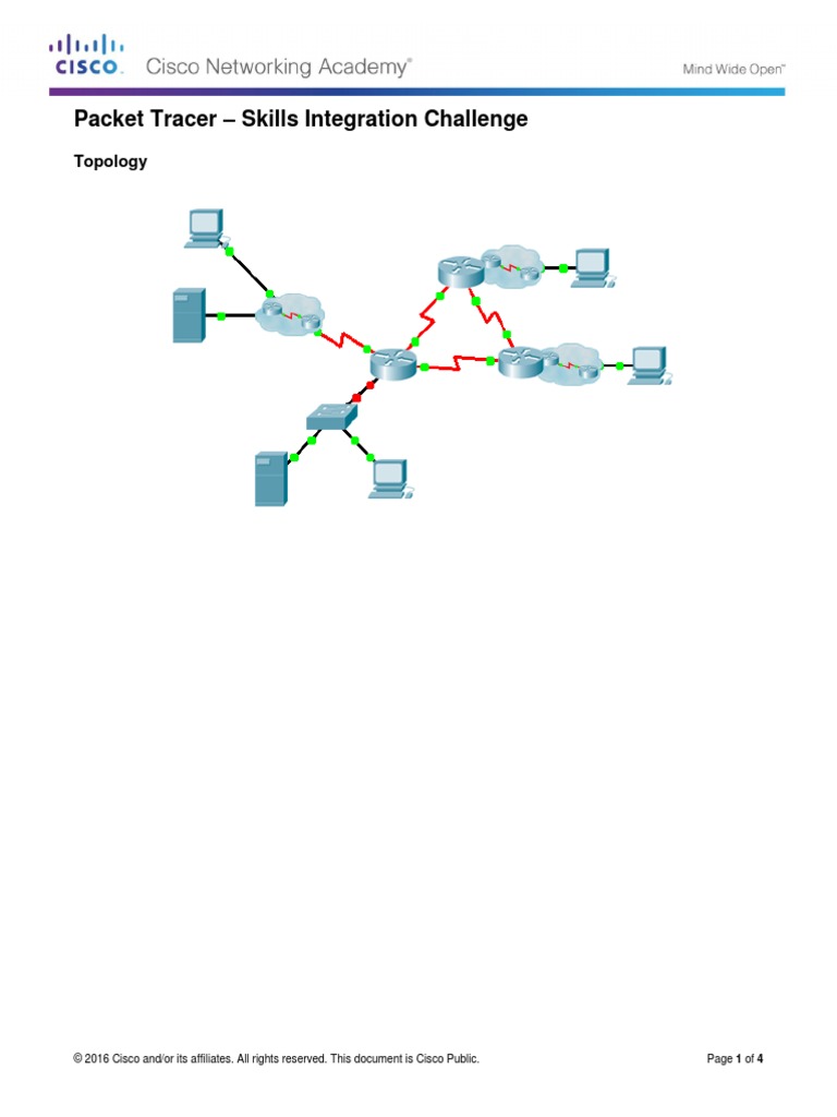 10.4.1.1 Packet Tracer - Skills Integration Challenge | PDF | Computer ...