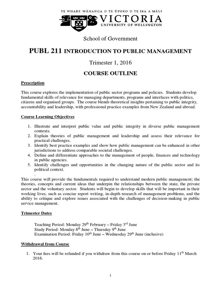 PUBL 211: Introduction To Public Management | PDF | Turnitin | Public ...