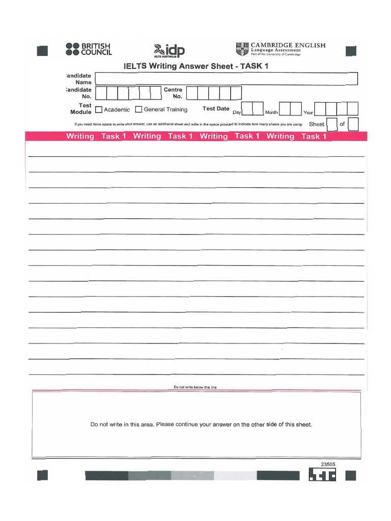 IELTS Answer Sheet Task 1 PDF | PDF