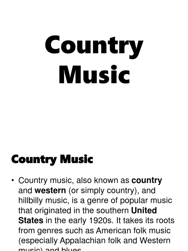 Origins and Evolution of Country Music | PDF | Travel