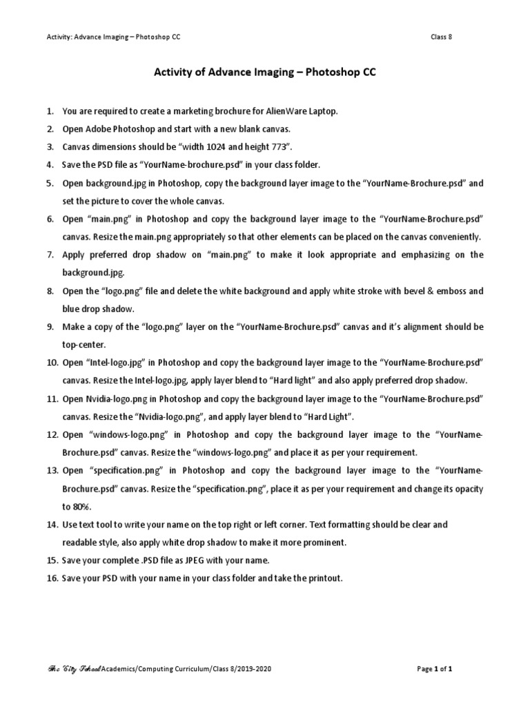 Advance Imaging - Activity Handout | PDF