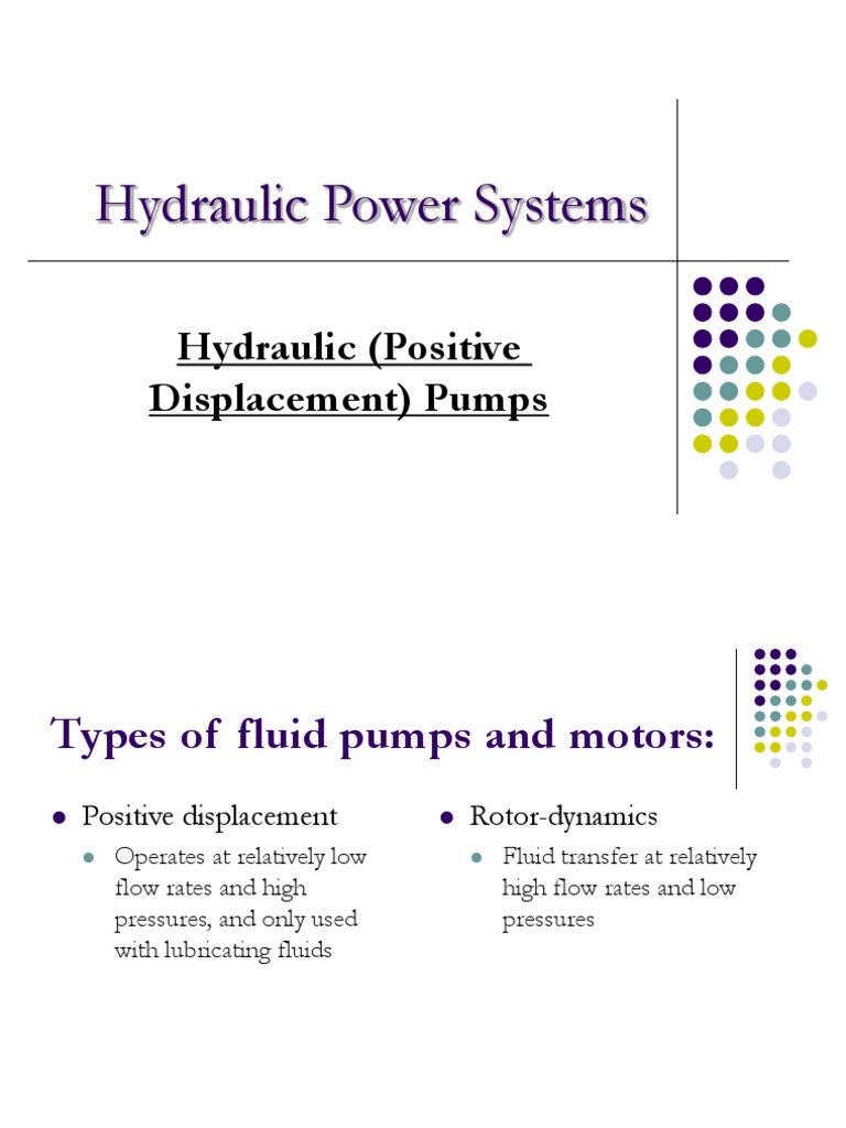 Presentation On Hydraulic Pumps | PDF | Pump | Applied And ...