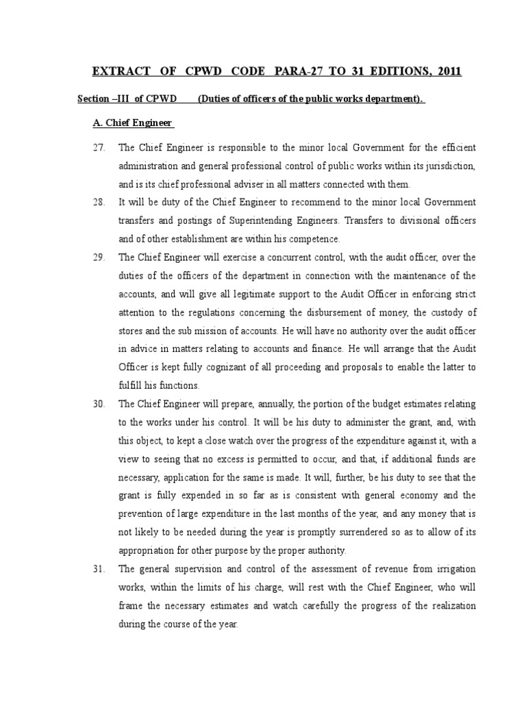 CPWD Code | PDF | Local Government | Engineer
