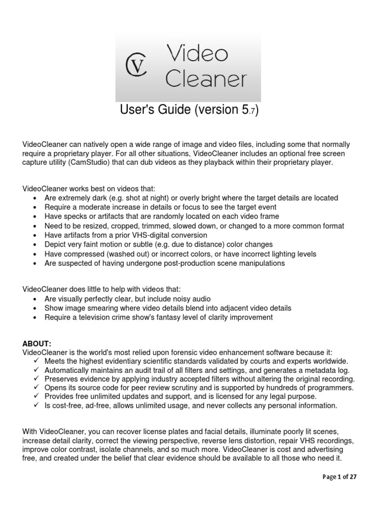 VideoCleaner Users Guide | PDF | Video | Computer File