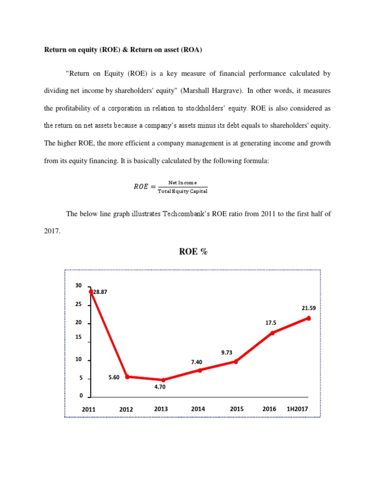 Return On Equity (ROE) & Return On Asset (ROA) : Net Income Total ...