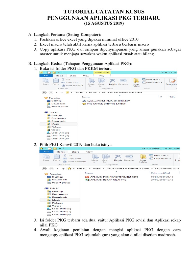 Tutorial Penggunaan Aplikasi PKG 2019 | PDF | Karier & Perkembangan