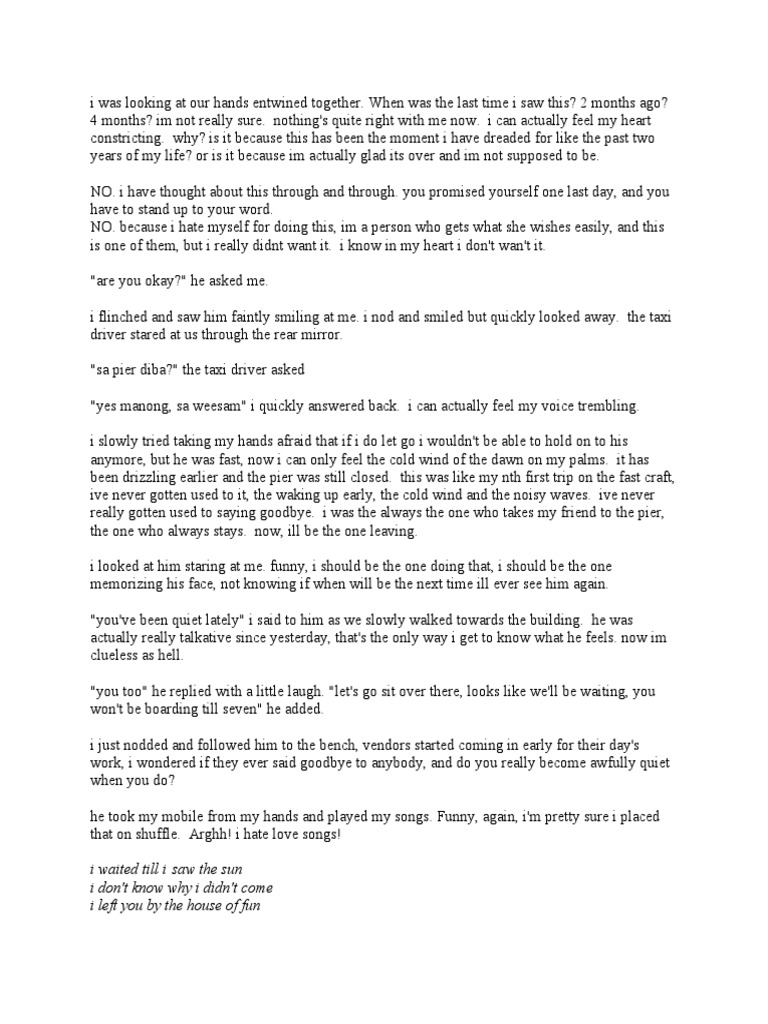 Heartfelt Goodbye at the Pier | PDF | Poetry