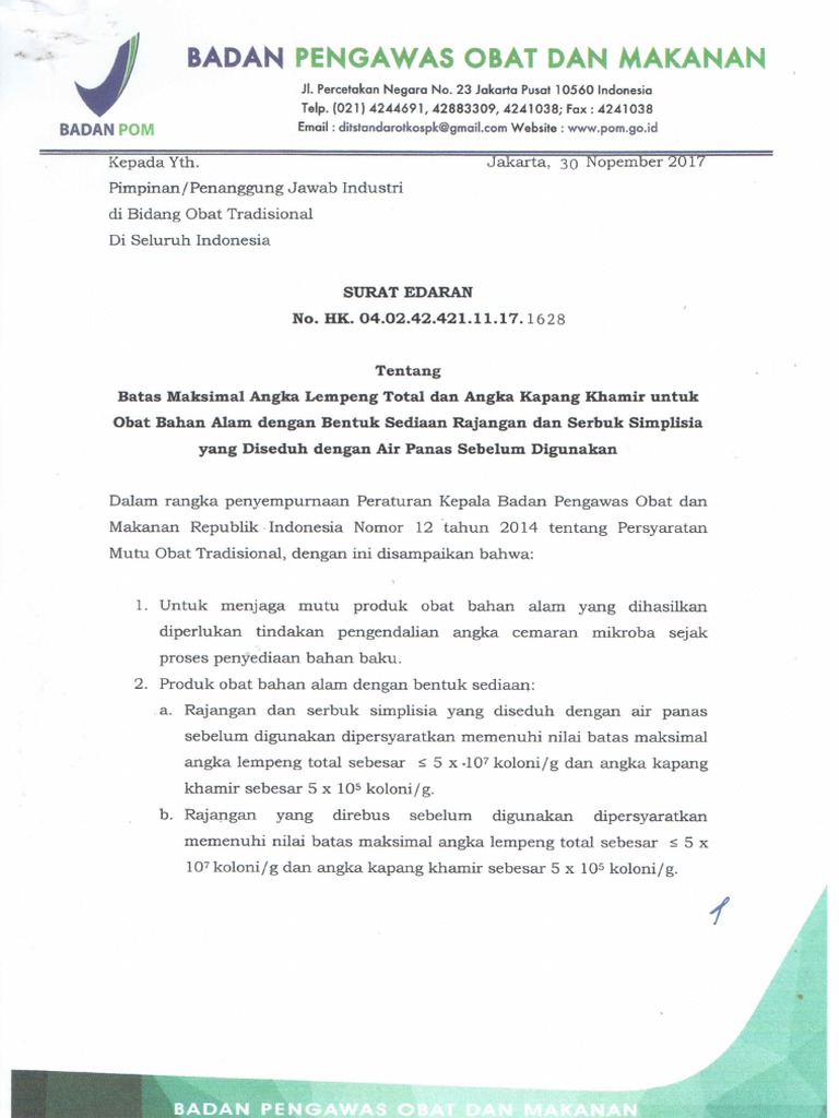 Surat Edaran Batas Maksimal ALT Dan AKK OBA | PDF