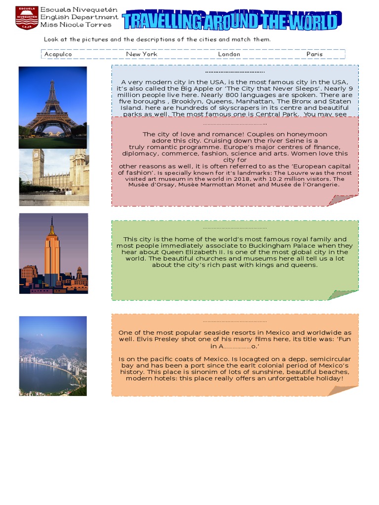 City Descriptions and Travel Matching | PDF | New York City | Tourism