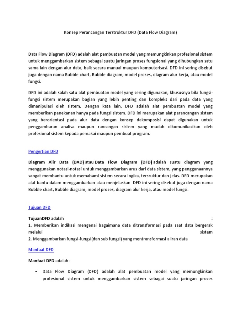 Konsep Perancangan Terstruktur DFD | PDF | Komputer