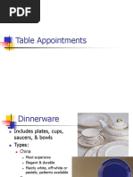Module 1 (Table Appointment) | PDF | Tableware | Spoon