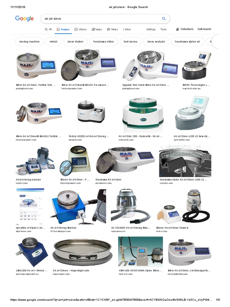 Air Jet Sieve: All Videos Maps News More Settings Tools | PDF | Business