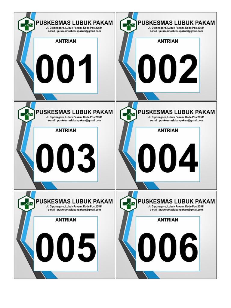 Kartu Antrian Puskesmas | PDF