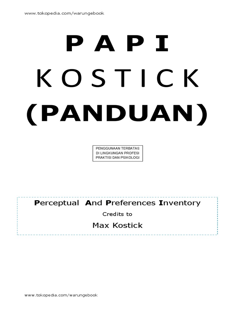 Panduan Tes PAPI Kostick | PDF | Karier & Perkembangan