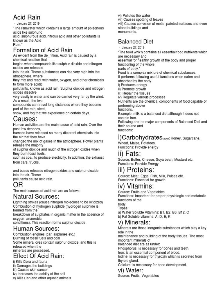 Acid Rain | PDF | Meiosis | Kidney