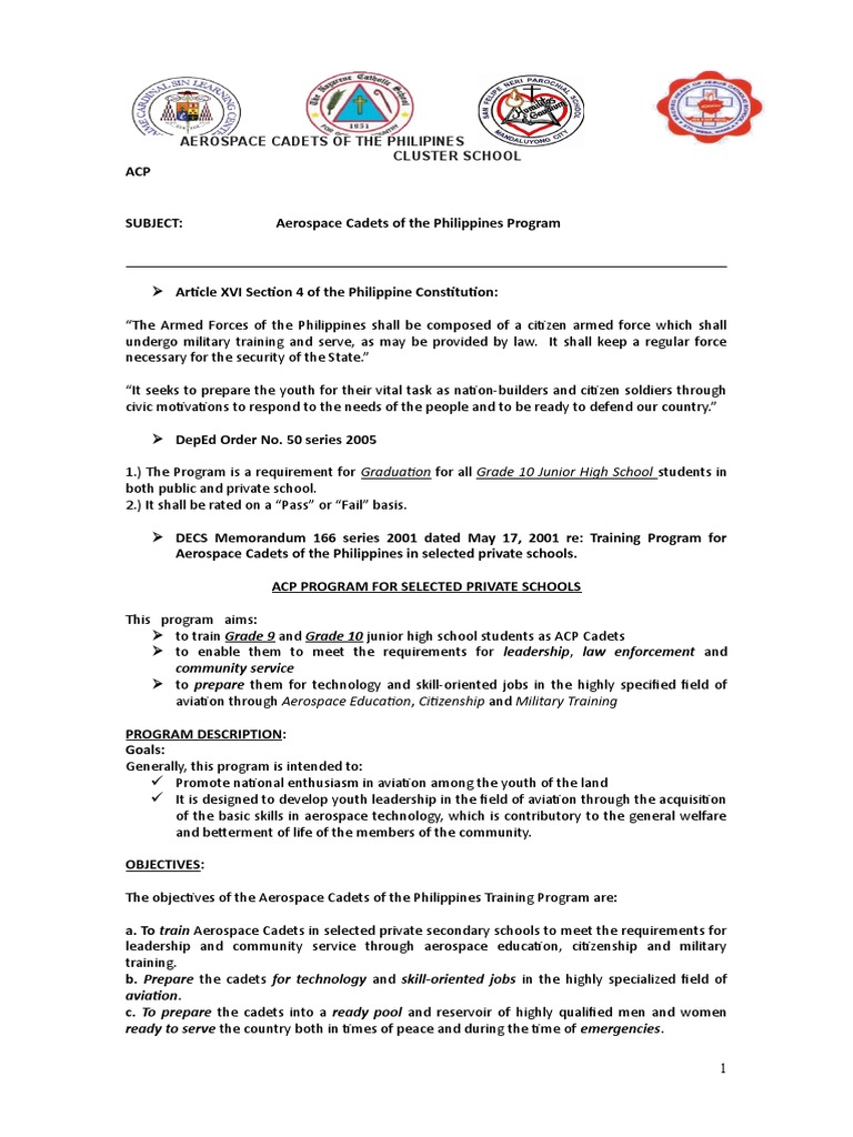 JCSLC ACP Orientation | PDF | Cadet | Government