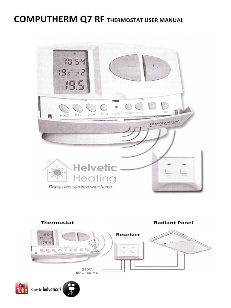 Computerm Instruction Manual Q7 RF | PDF | Thermostat | Electronics