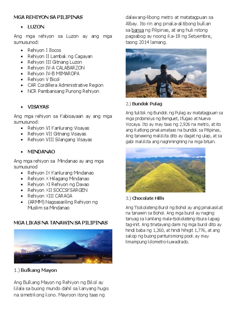 Mga Rehiyon Sa Pilipinas | PDF