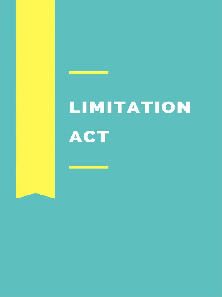 Limitation Act | PDF | Mortgage Law | Lawsuit