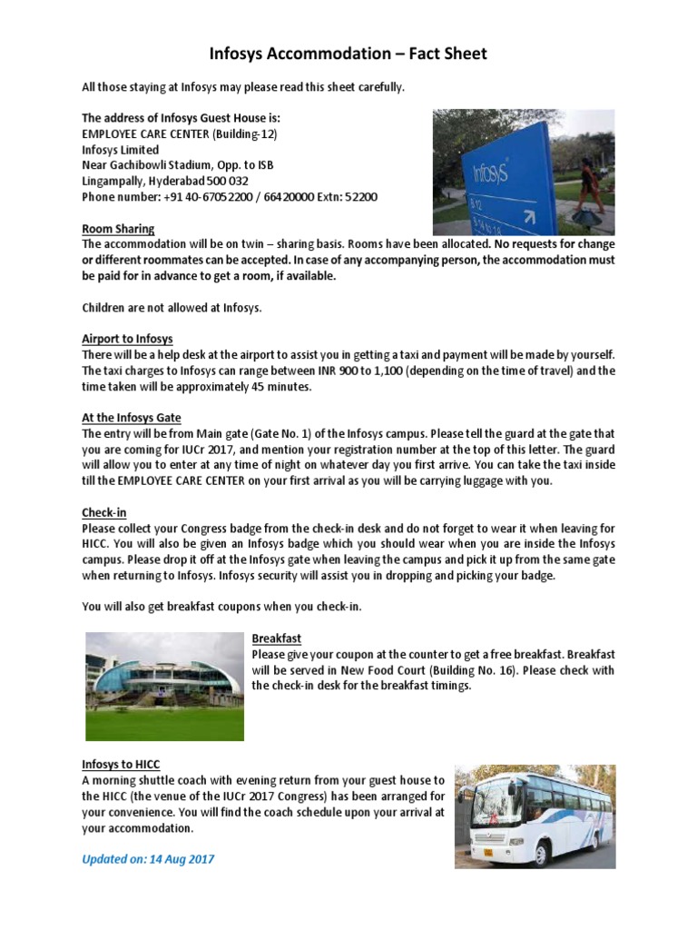 Infosys Accommodation Fact Sheet | PDF