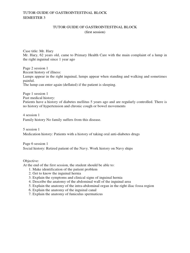 Tutor Guide of Gastrointestinal Block - 1 | PDF | Abdomen | Medicine