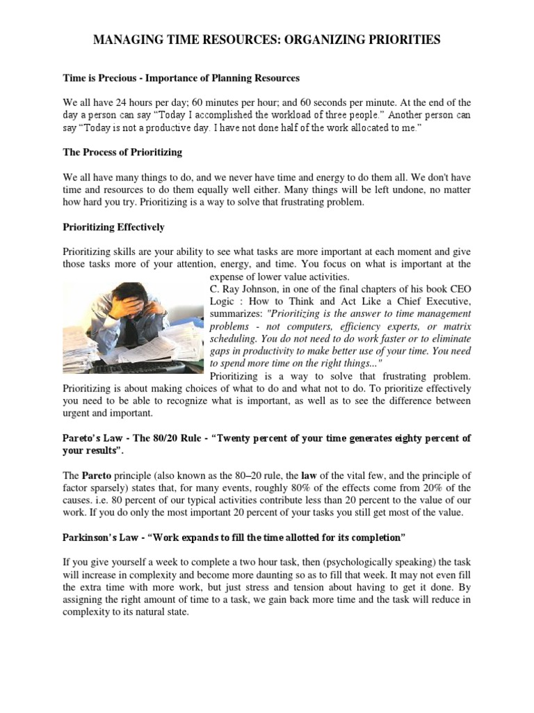 1.3.09 - Managing Time Resources | PDF | Time Management | Professional ...