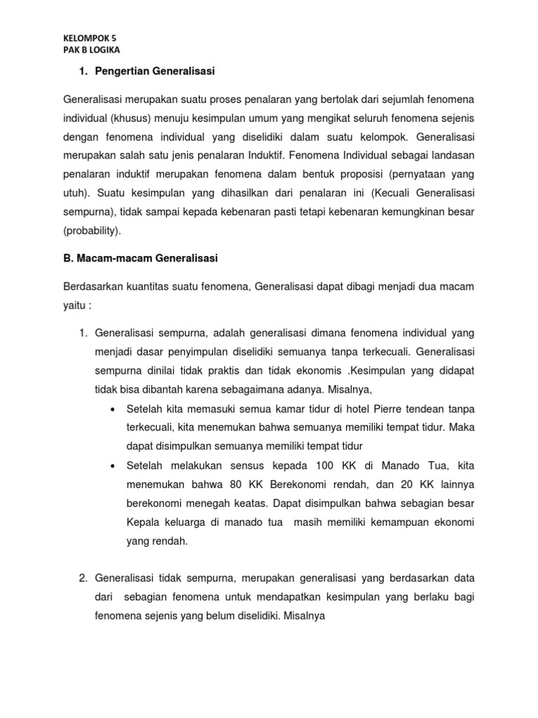 GENERALISASI | PDF