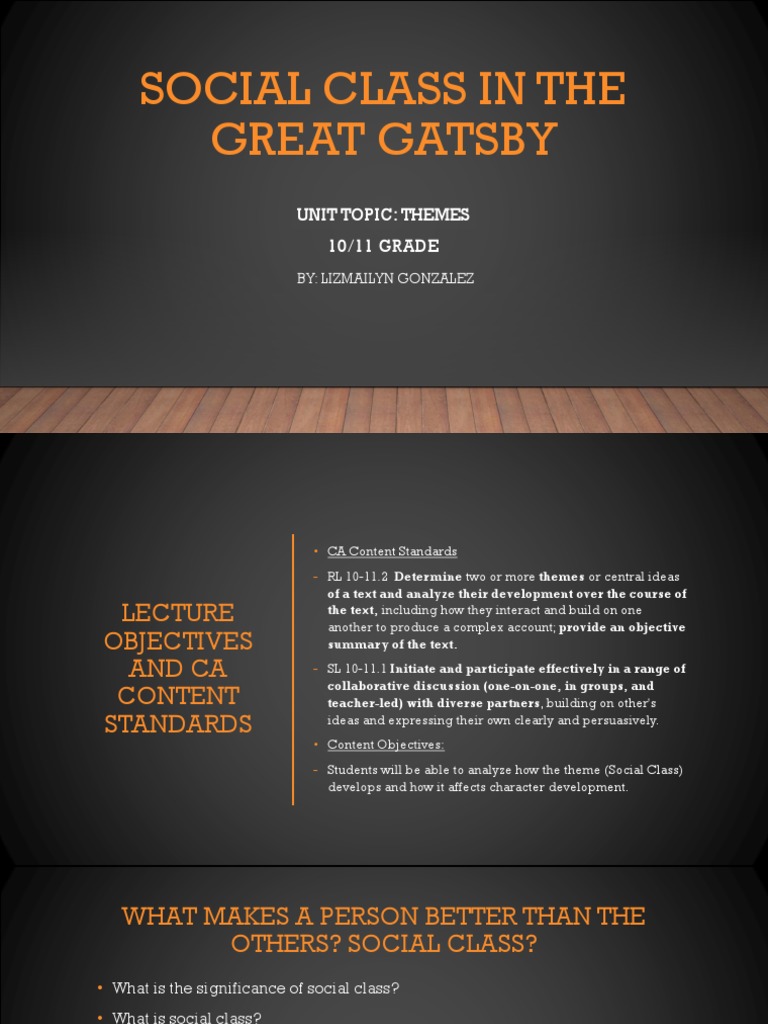 Social Class Dynamics in The Great Gatsby | PDF | The Great Gatsby