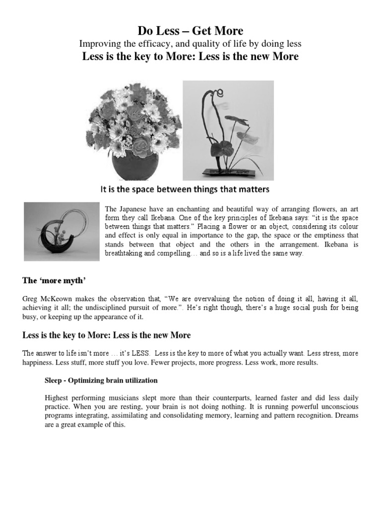 1.3.04 - Do Less Get More | PDF | Business | Self-Improvement