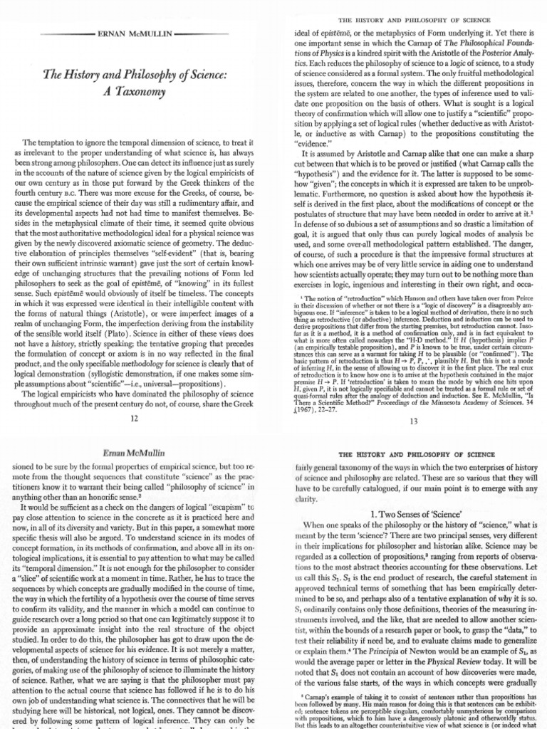 The History and Philosophy Ofscience: A Taxonomy | PDF | Logic ...