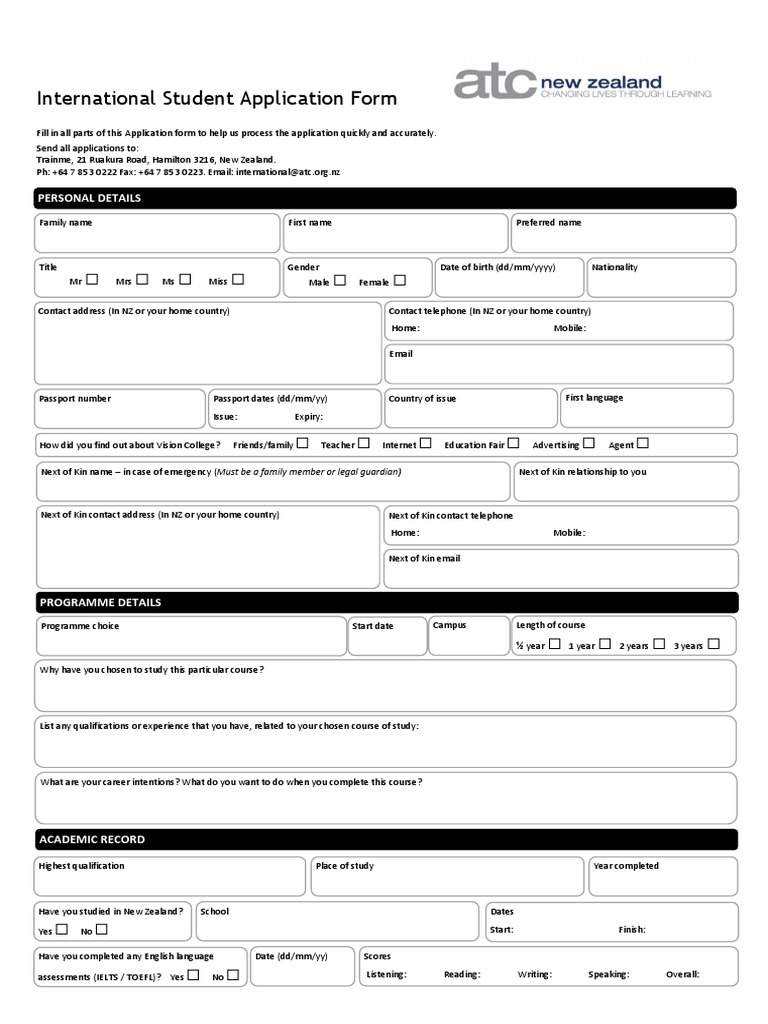 International Student Application Form | PDF | Government | Social ...