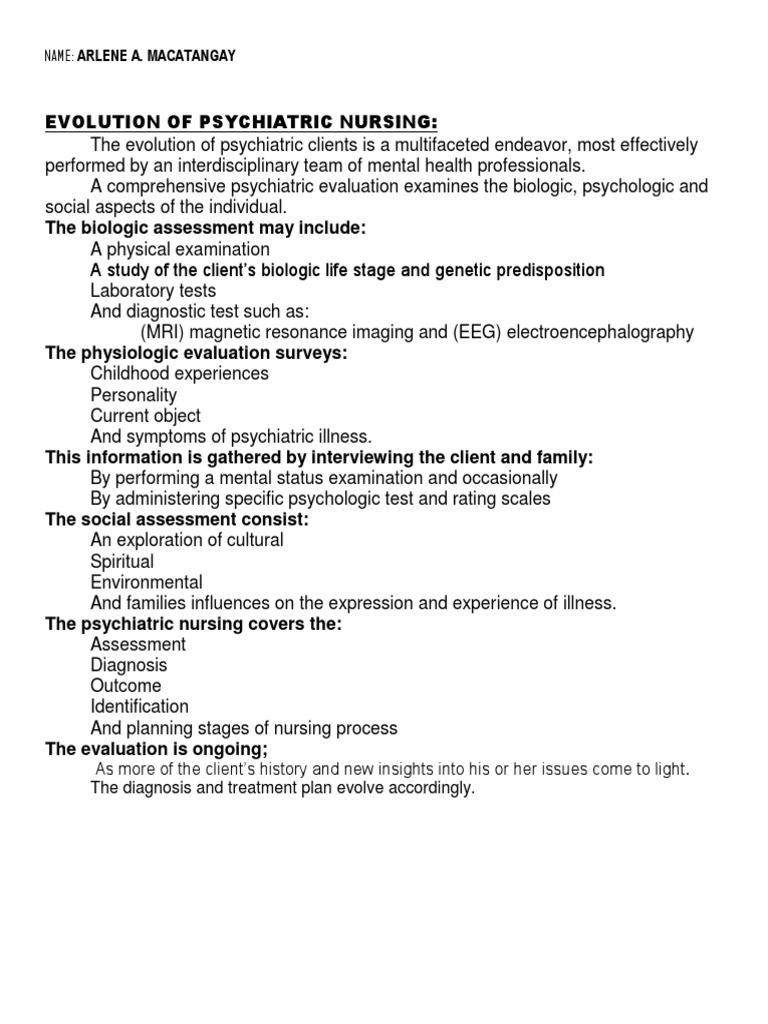 Psychiatric Assignment | PDF | Psychiatry | Psychological Evaluation