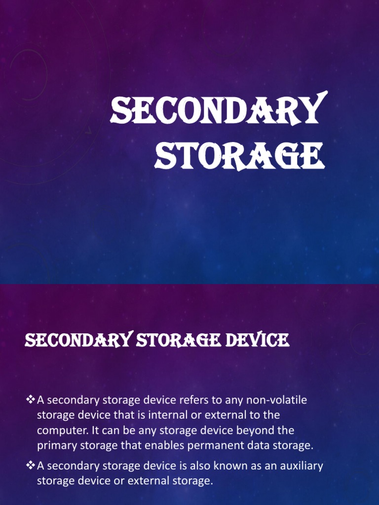 Types of Secondary Storage Devices | PDF | Computer Data Storage | Hard ...