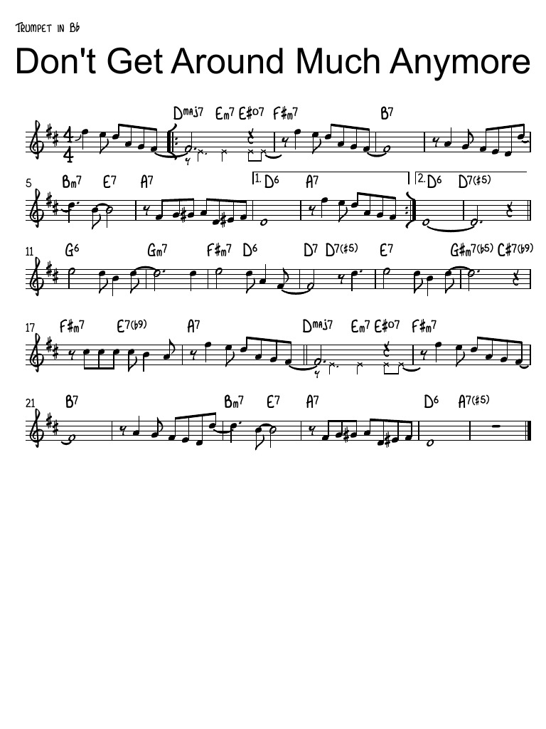 DŒ Š7 E 7 E©º7 F© 7 B7: Don't Get Around Much Anymore | PDF | Chess ...