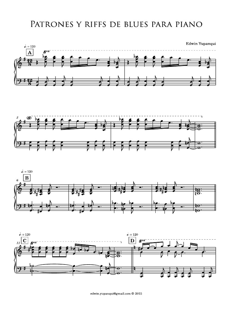 Patrones y Riffs de Blues para Piano PDF | PDF