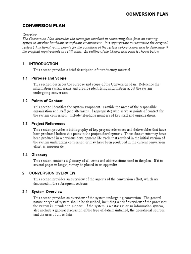 Conversion Plan | PDF | Databases | Software